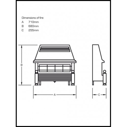 Flavel Regent Gas Fire-Outset gas fire-High efficiency gas fire